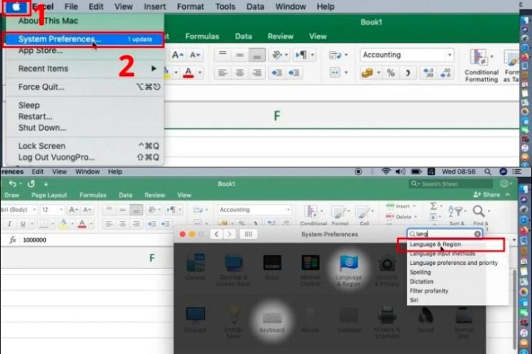 Cách đổi dấu phẩy thành dấu chấm trong Excel trên Laptop, Mac
